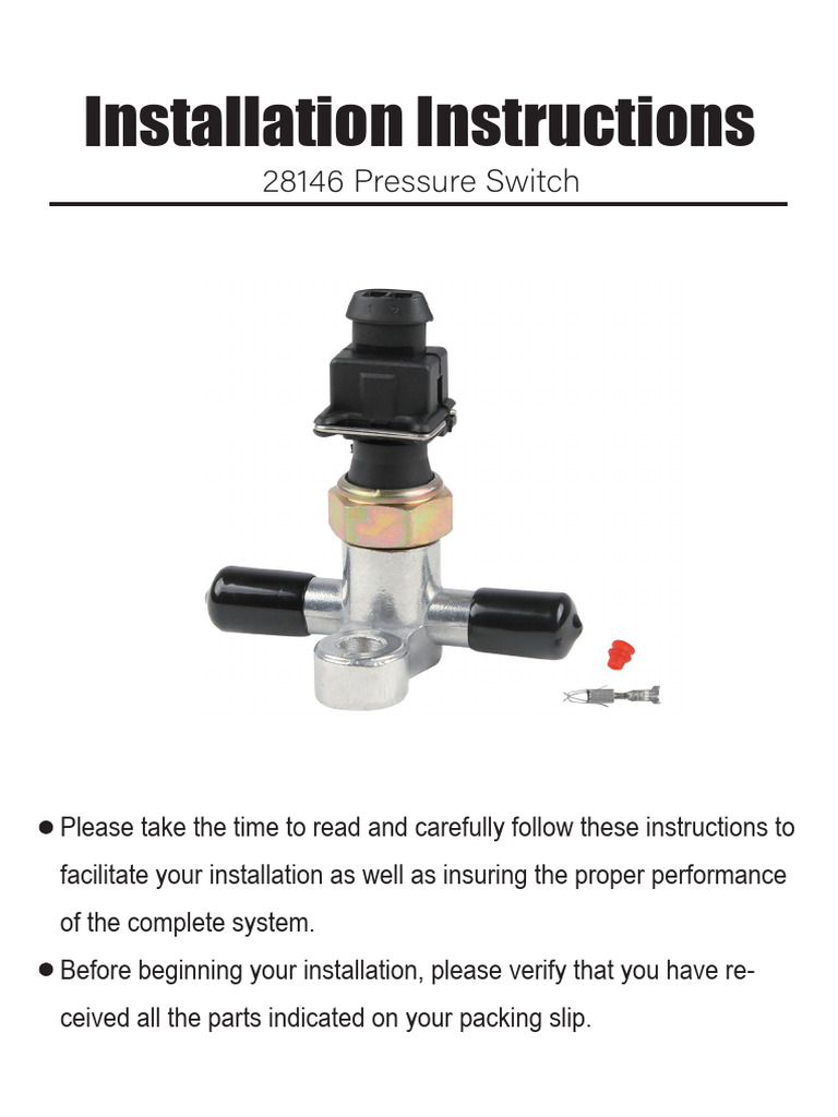 Electric Pump Switch Installation Instructions | PDF | Electrical ...