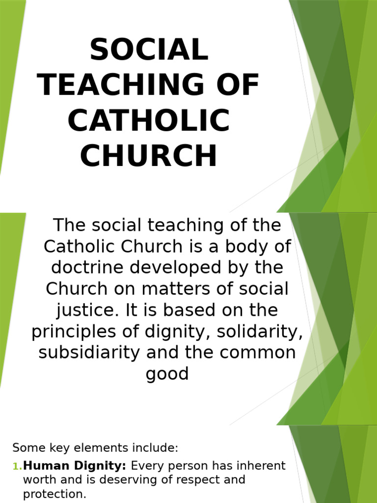 Catholic Church Social Teaching Overview | PDF