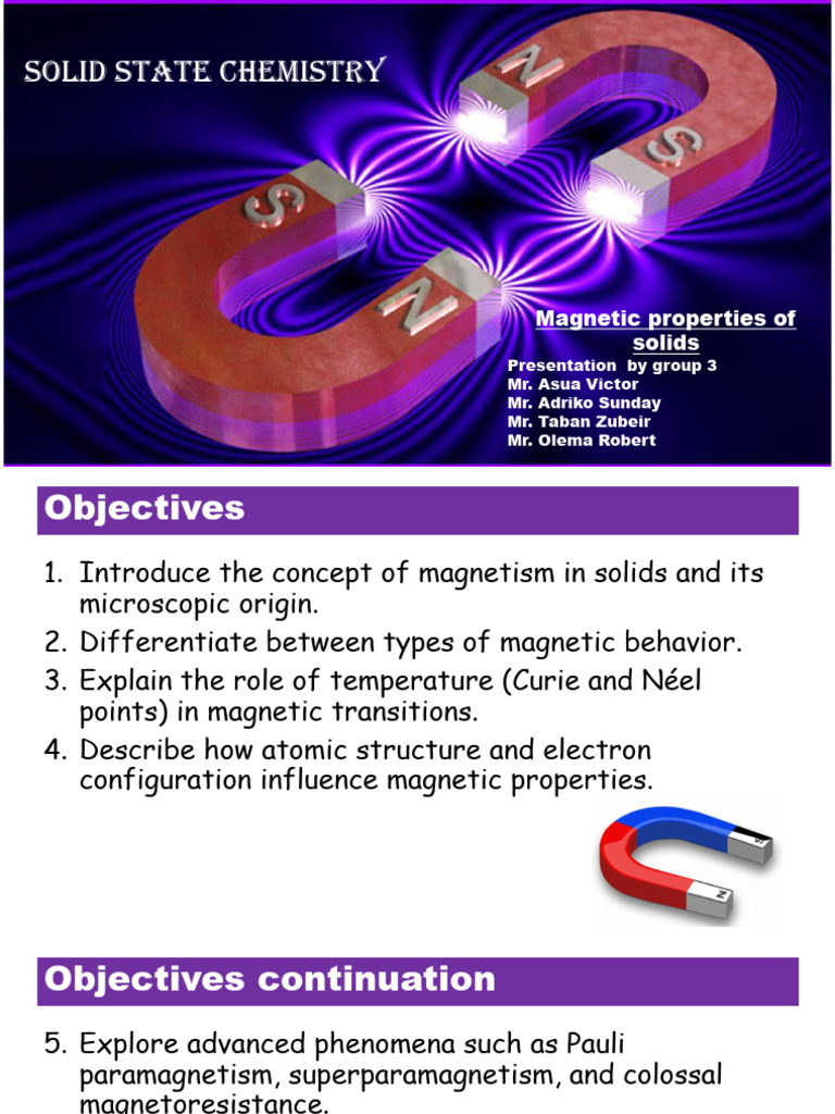 Magnetic Properties of Solids Explained | PDF | Magnetism | Ferromagnetism