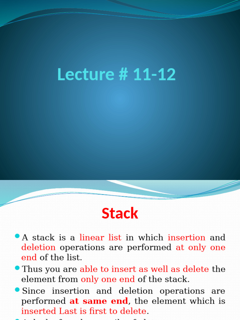 Understanding Stack Data Structure | PDF | Mathematical Notation | Software Engineering
