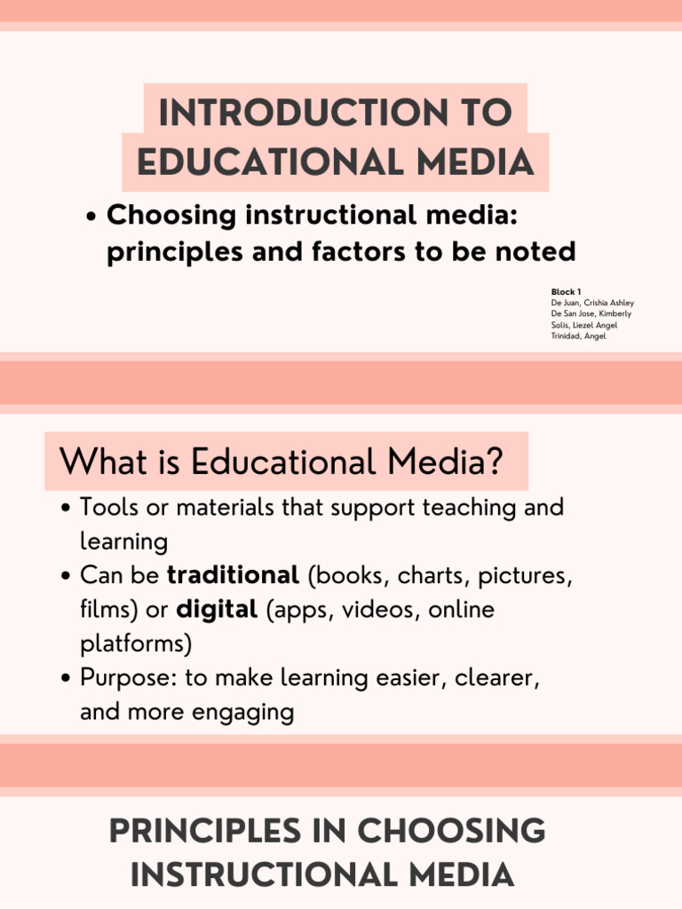 Principles for Choosing Educational Media | PDF | Learning | Multimedia