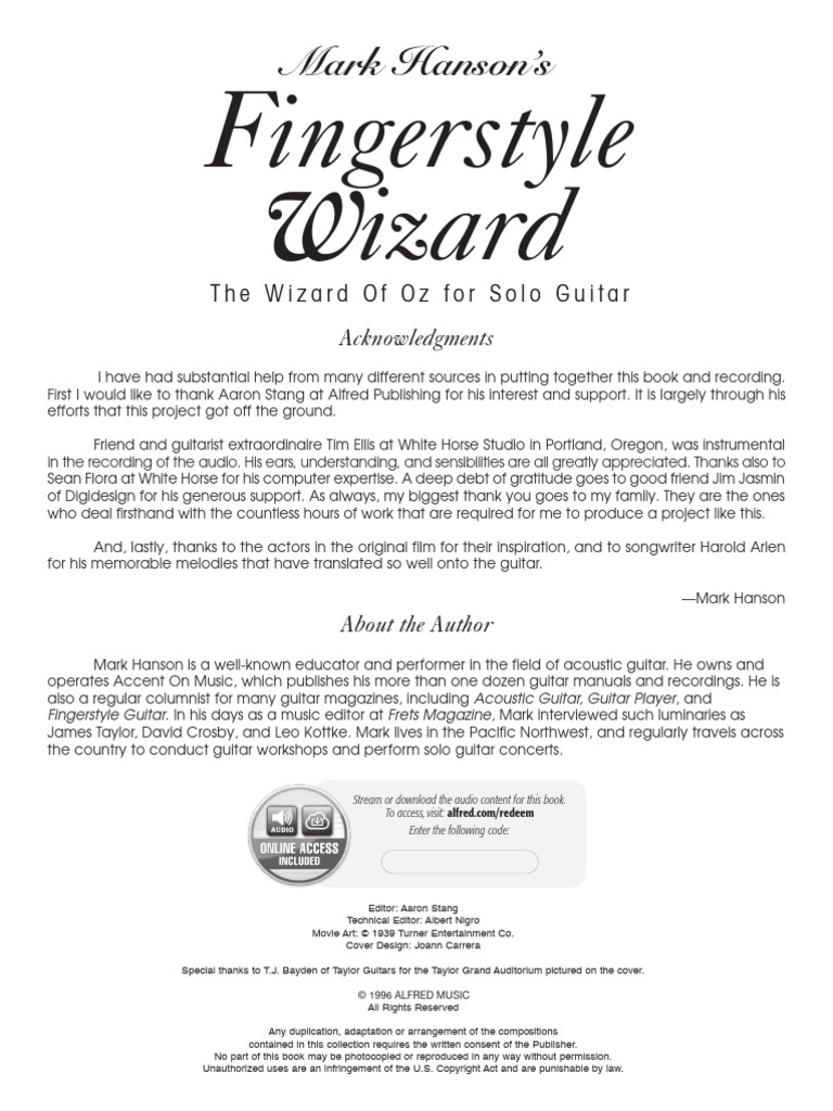 Wizard of Oz Solo Guitar Guide | PDF | String Instruments | Musicology