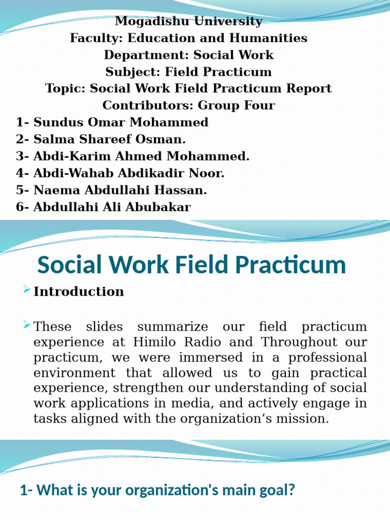 Social Work Field Practicum-1 | PDF | Social Media | Popular Culture & Media Studies