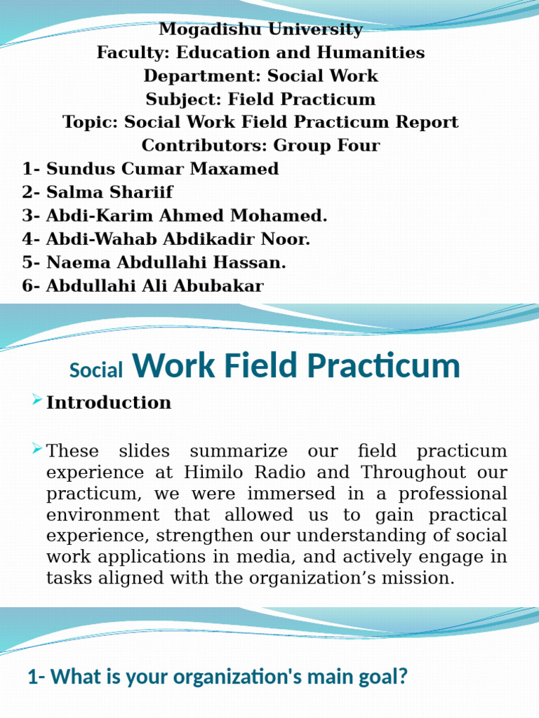 Social Work Field Practicum | PDF | Social Media | Popular Culture ...