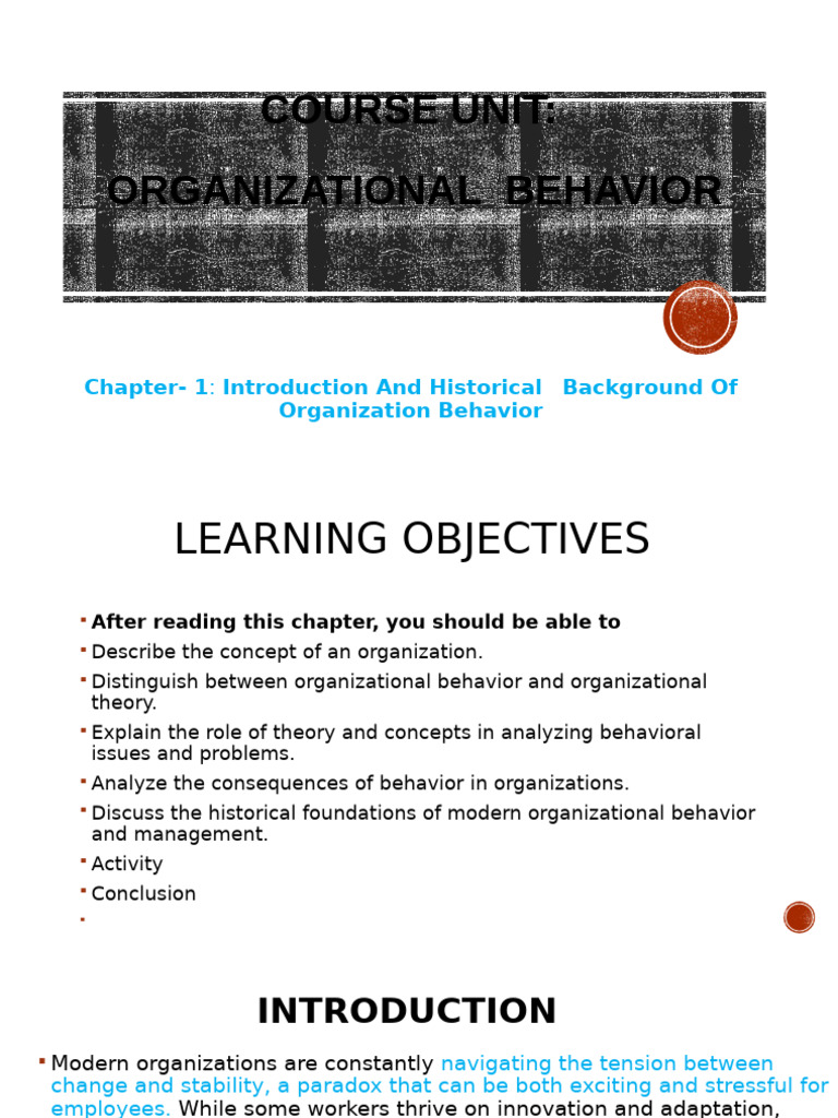Chapter - 1 Introduction and Historical Background of Organization ...
