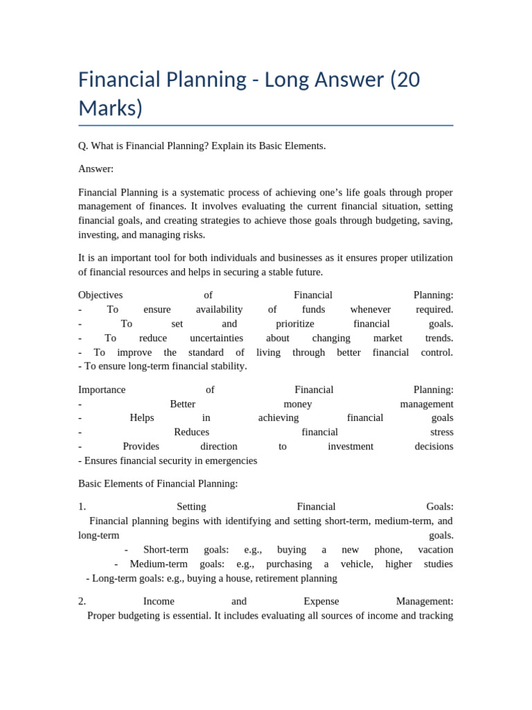 Essentials of Financial Planning Explained | PDF | Expense | Insurance