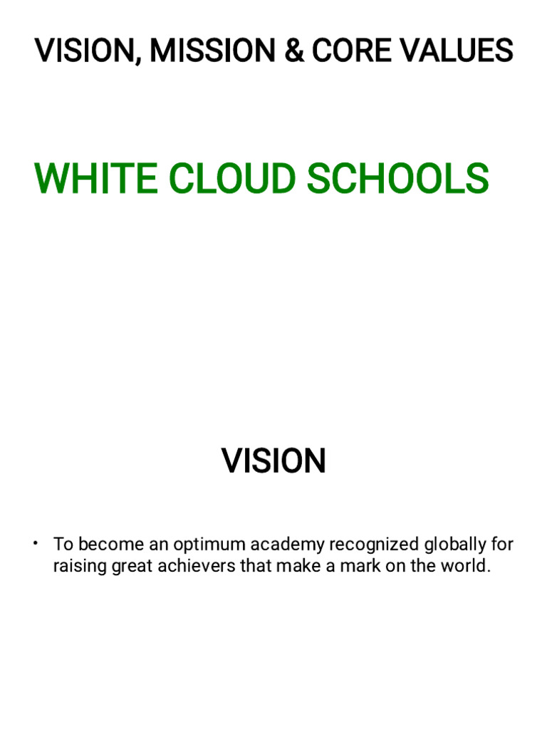 Mission, Vision & Core Values | PDF