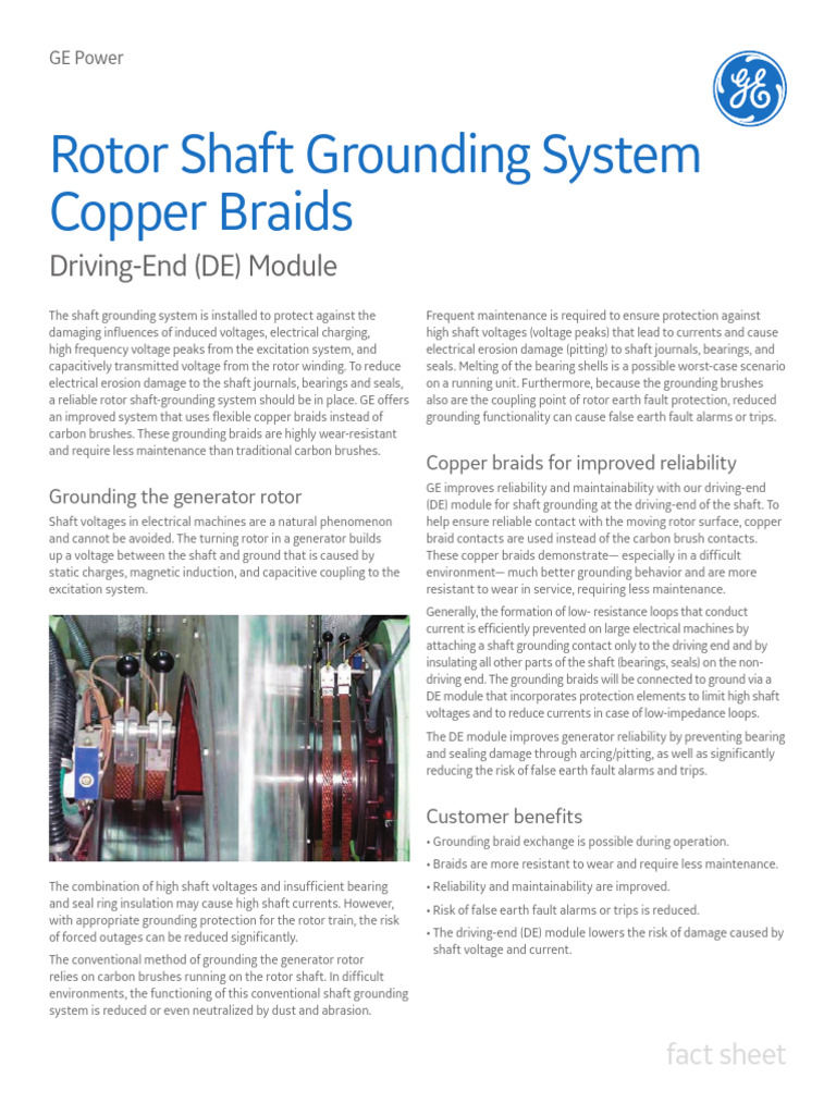 GEA33584 L1 Sensors Rotor Shaft Grounding Braids R5 | PDF | Electric ...