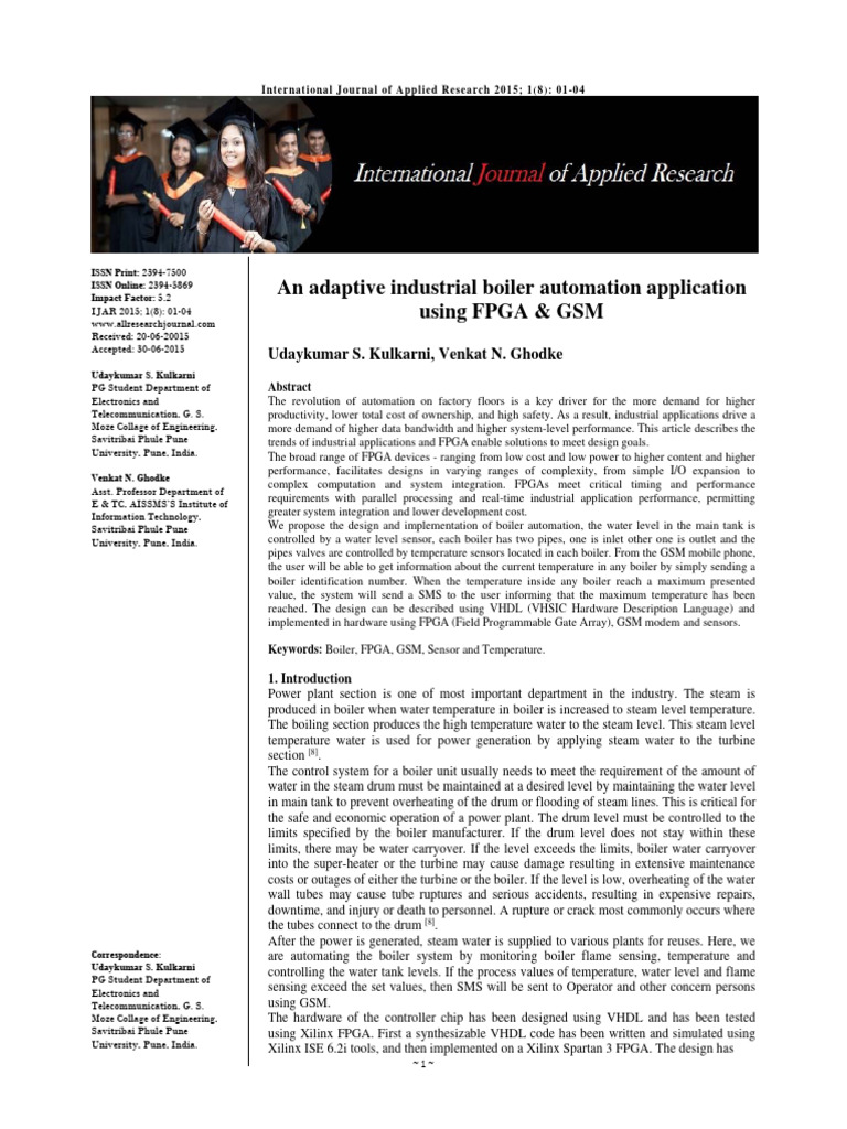An Adaptive Industrial Boiler Automation | PDF | Field Programmable Gate Array | Vhdl
