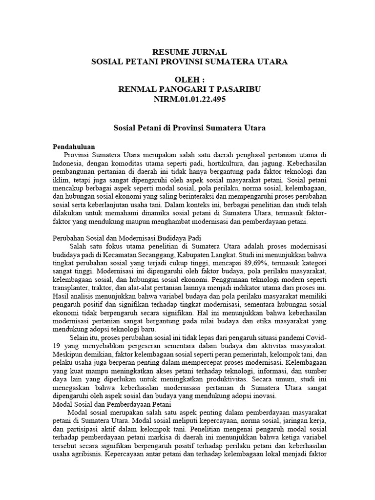 Renmal Pasaribu Resume Jurnal | PDF