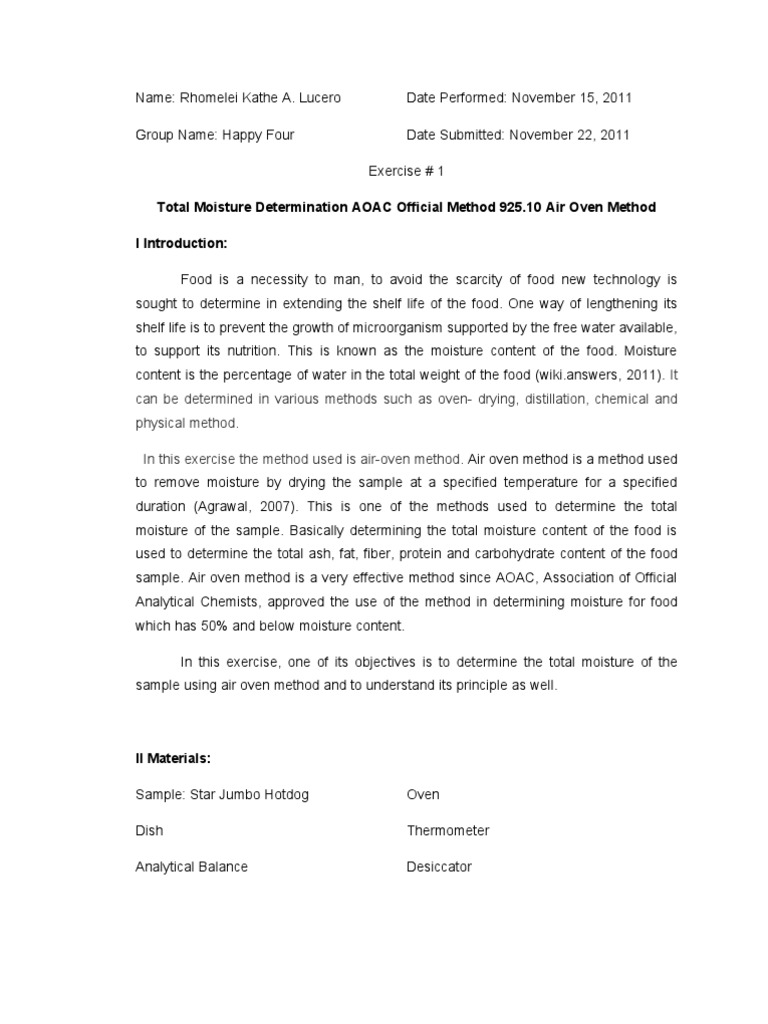 total-moisture-determination-aoac-official-method-925-10-air-oven