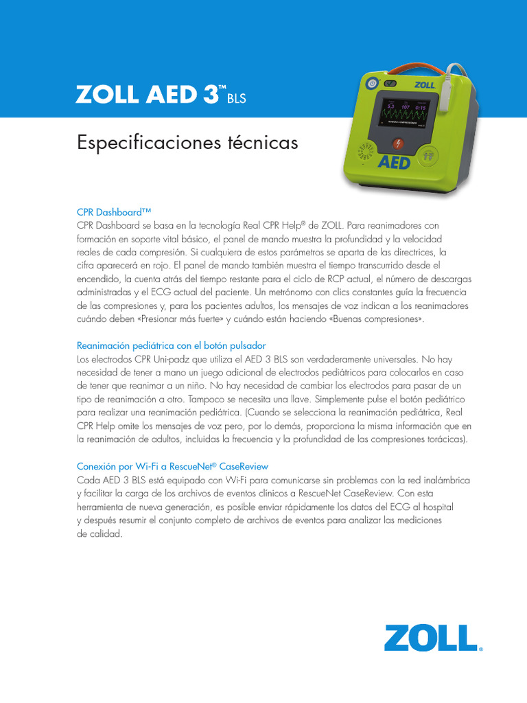 Catálogo de Eett Aed 3 Bls | PDF | Reanimación cardiopulmonar