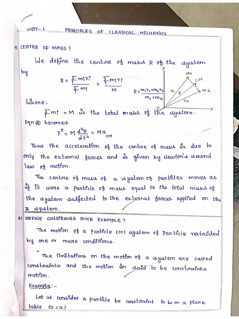 Classical Mechanics Unit1 | PDF