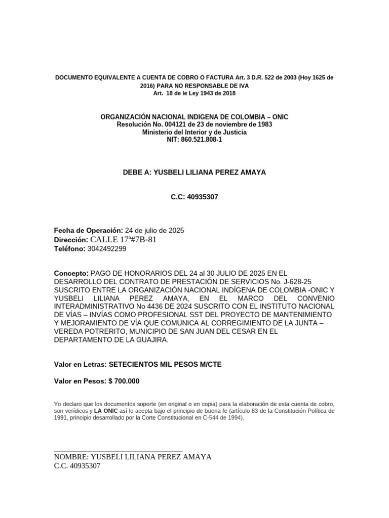 Cta de Cbro Honorarios | PDF