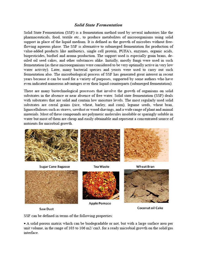 Overview of Solid State Fermentation | PDF | Fermentation | Chemistry