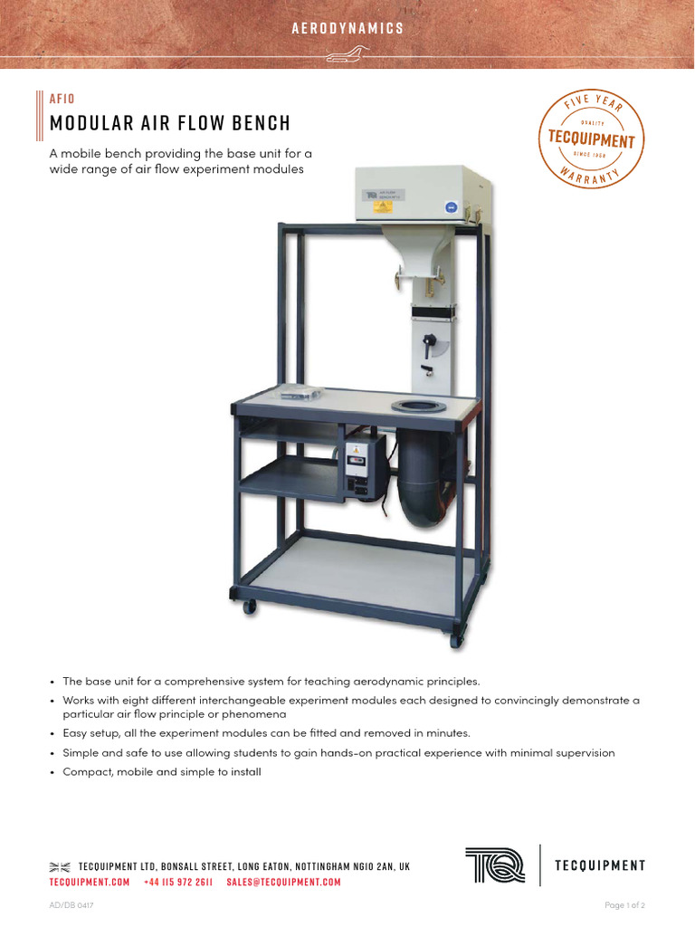 Modular Air Flow Bench for Experiments | PDF | Gases | Fluid Dynamics