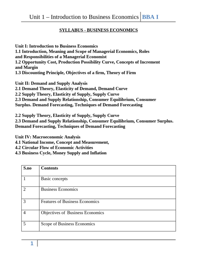 Introduction to Business Economics BBA I | PDF | Economics ...