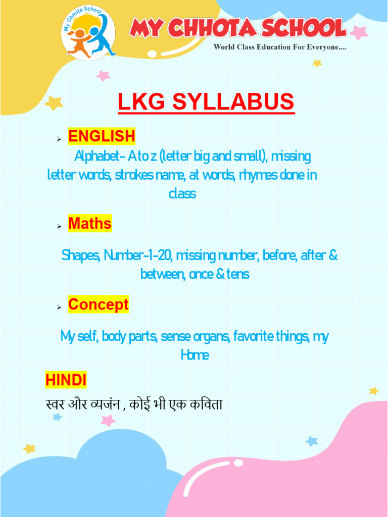 LKG Syllabus Mcs | PDF