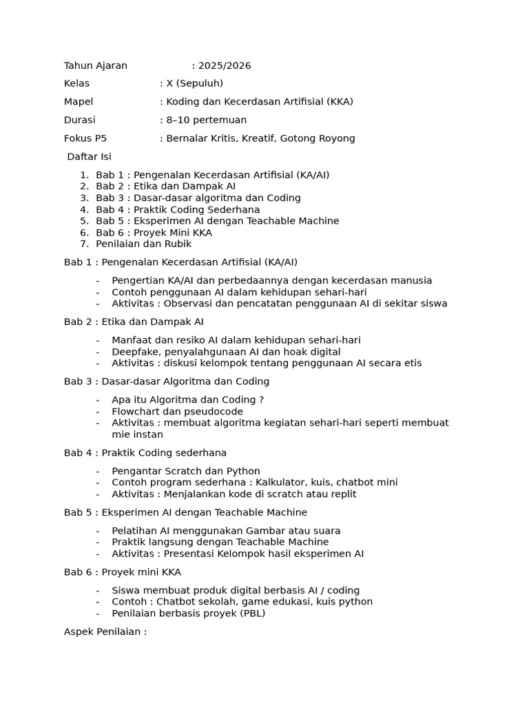Susunan Materi Koding | PDF