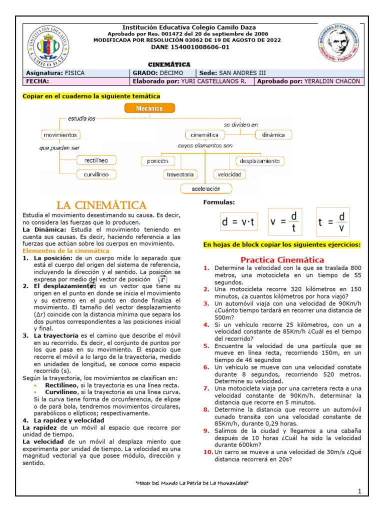 Introducción a la Cinemática en Física | PDF | Velocidad | Cinemática