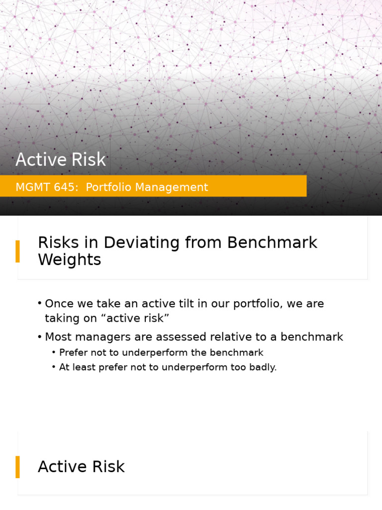Active Risk | PDF