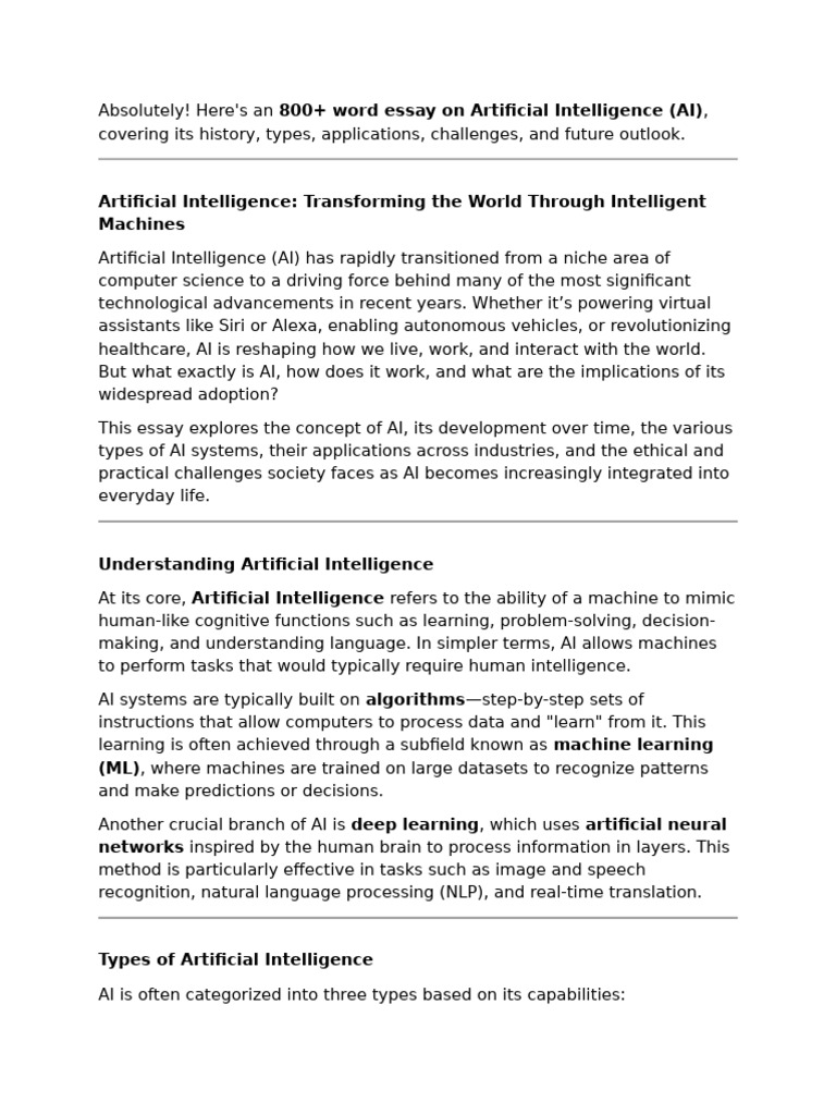 AI Essay Notes OPIKLU1987 | PDF | Artificial Intelligence ...