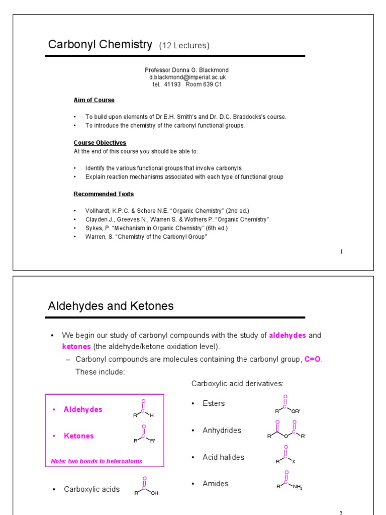 Aldehydes vs Esters: Reaction Mechanisms | PDF | Aldehyde | Ketone