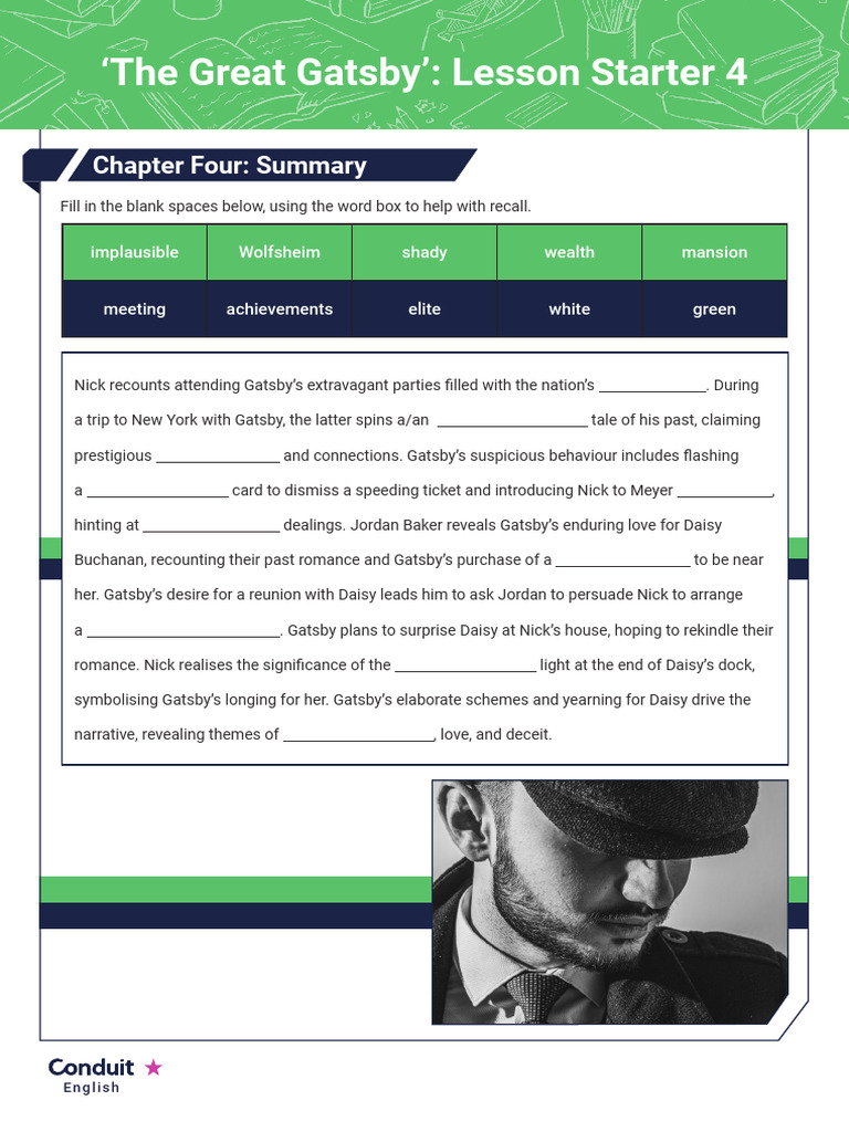 The Great Gatsby Chapter 4 Activities | PDF | The Great Gatsby | Chess ...
