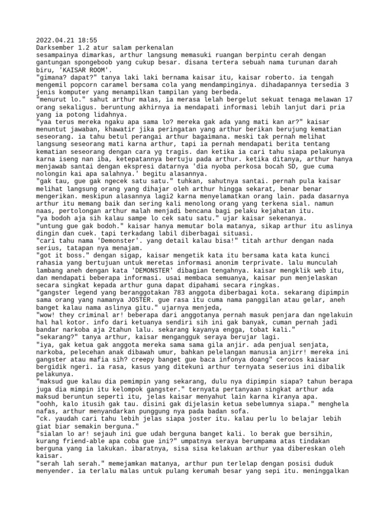 Pertemuan Arthur dan Joster Demonster | PDF