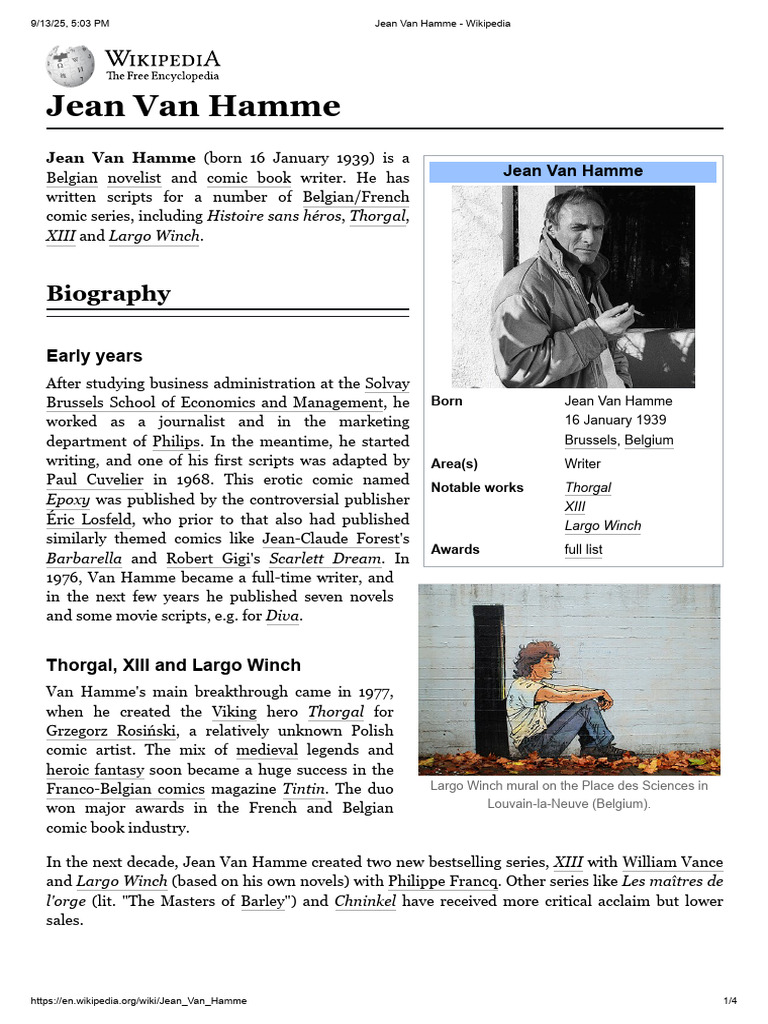 Jean Van Hamme: Comic Book Legend | PDF | Belgian Comic Strips ...