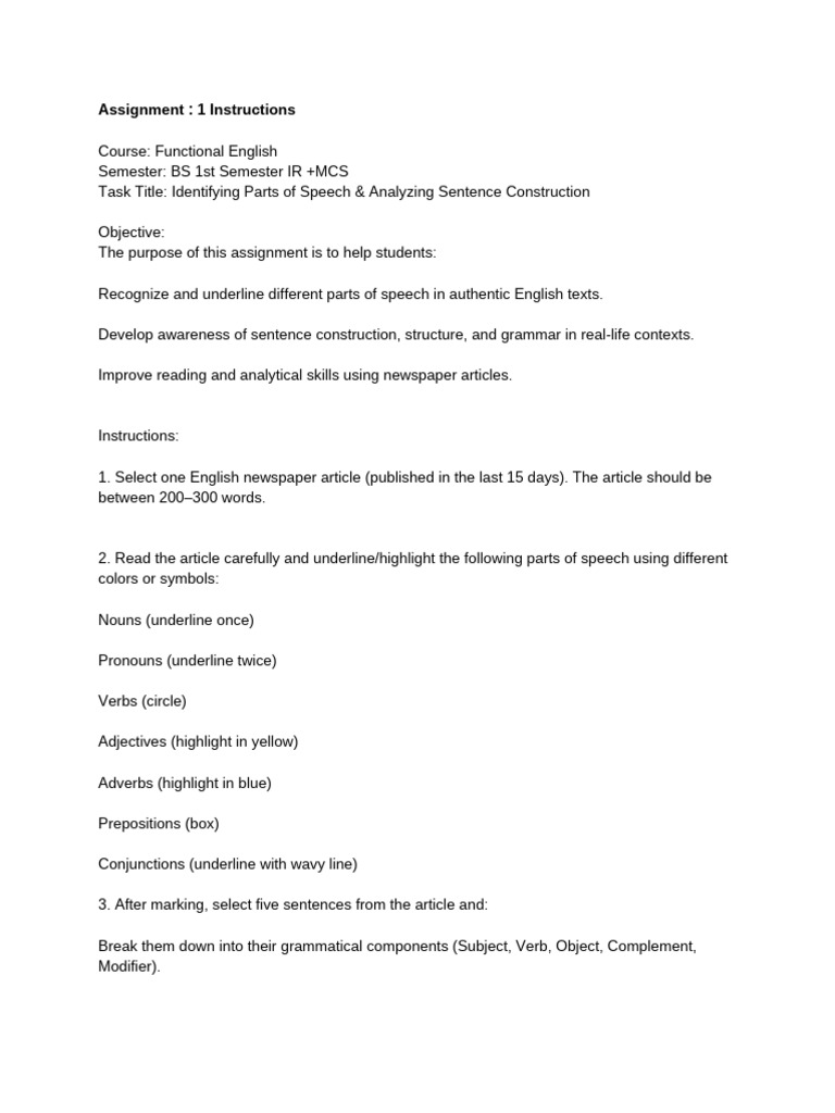 Assignment - 1 Instructions | PDF