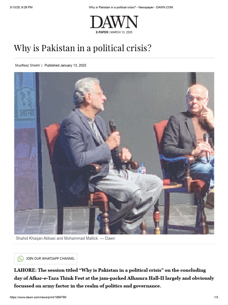 Why Is Pakistan in A Political Crisis - Newspaper | PDF | Government