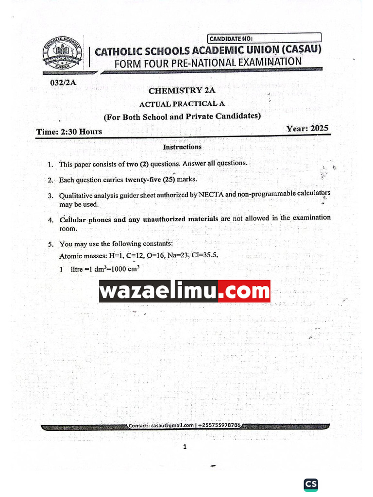 Chemistry 2a Casau | PDF