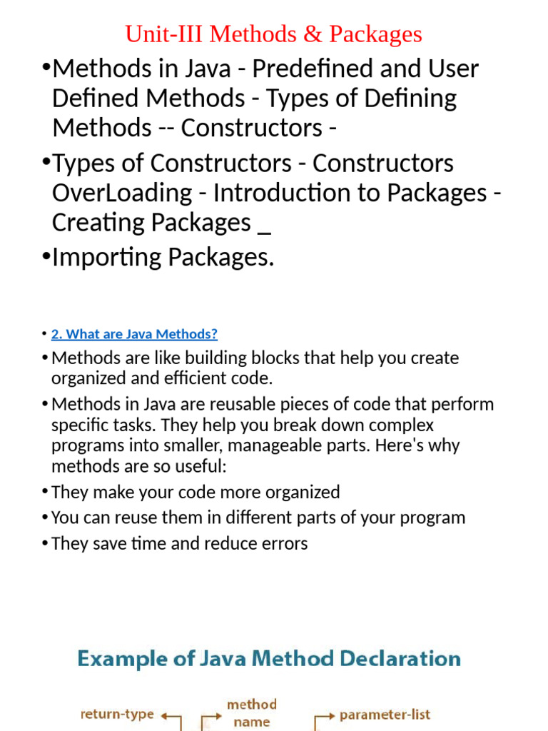 Unit-III Methods & Packages | PDF | Bracket | Letter Case