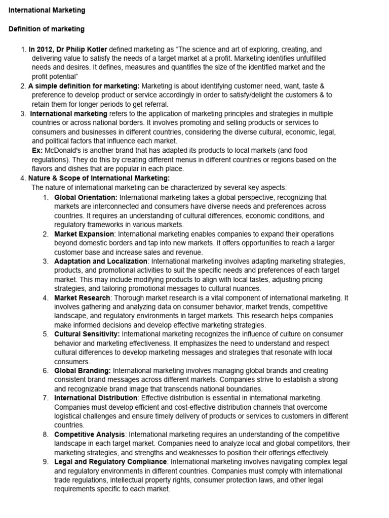 International Marketing | PDF | Pricing | Marketing