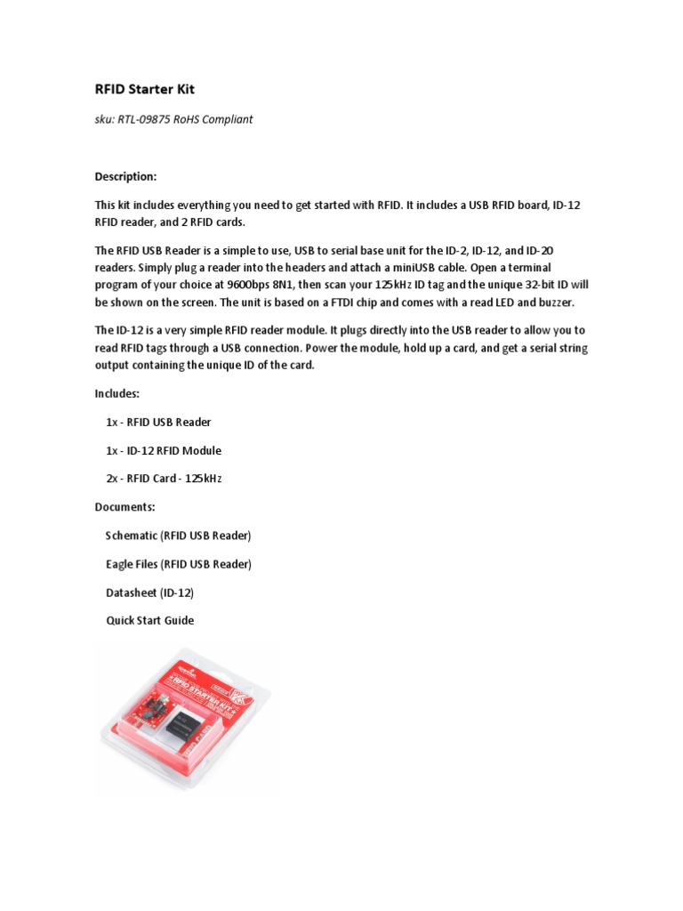 RFID Starter Kit Overview | PDF