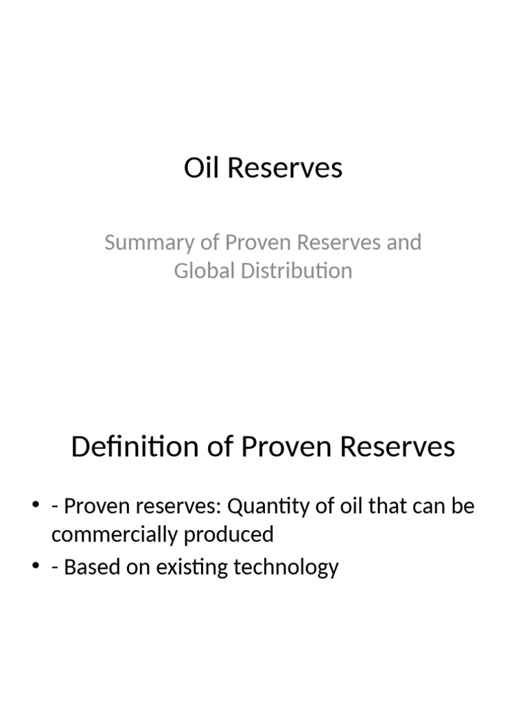 Oil Reserves Summary | PDF