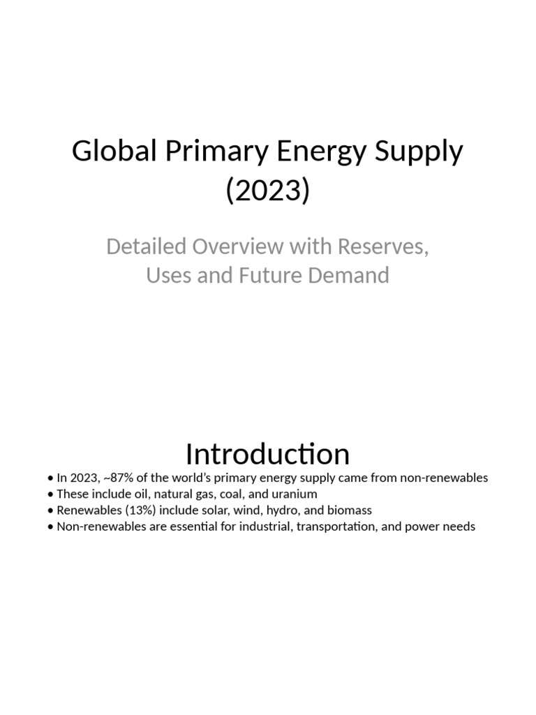 Global Energy Supply Overview 2023 | PDF | Renewable Energy ...