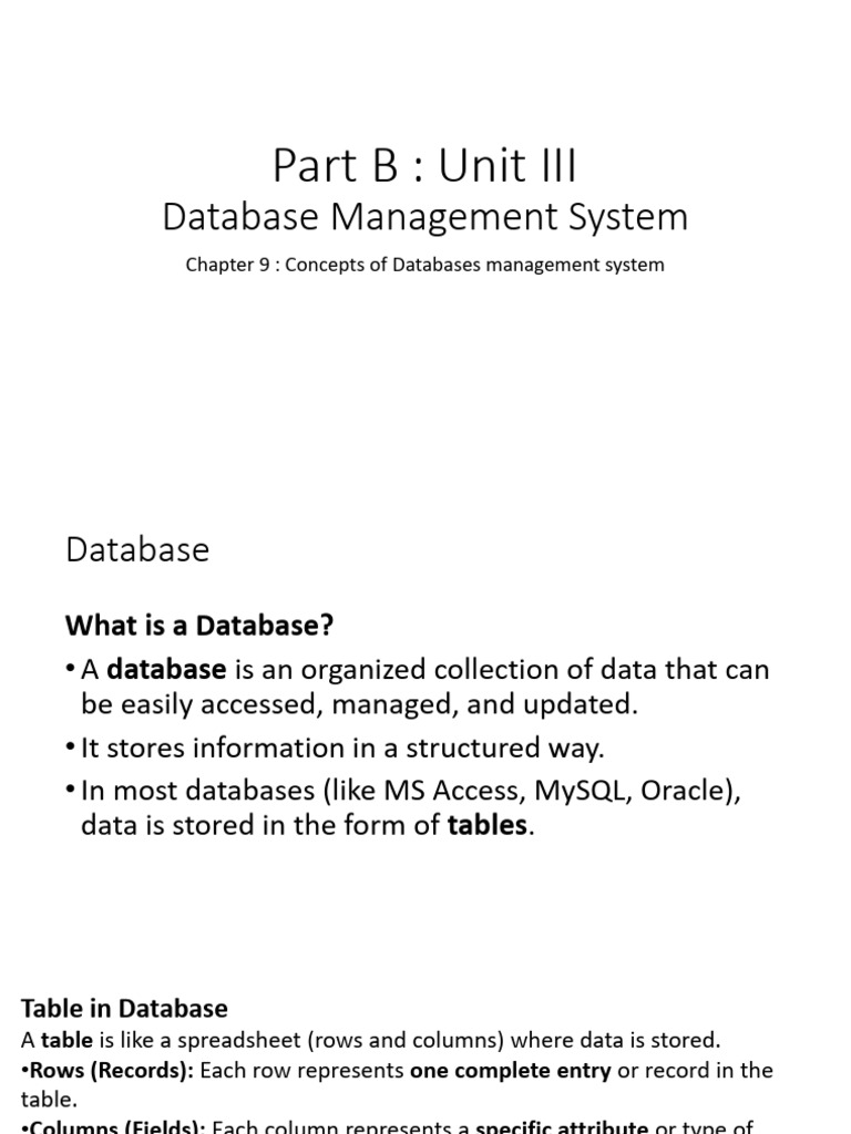 Unit 3 DBMS Notes and Q & A | PDF | Relational Database | Databases