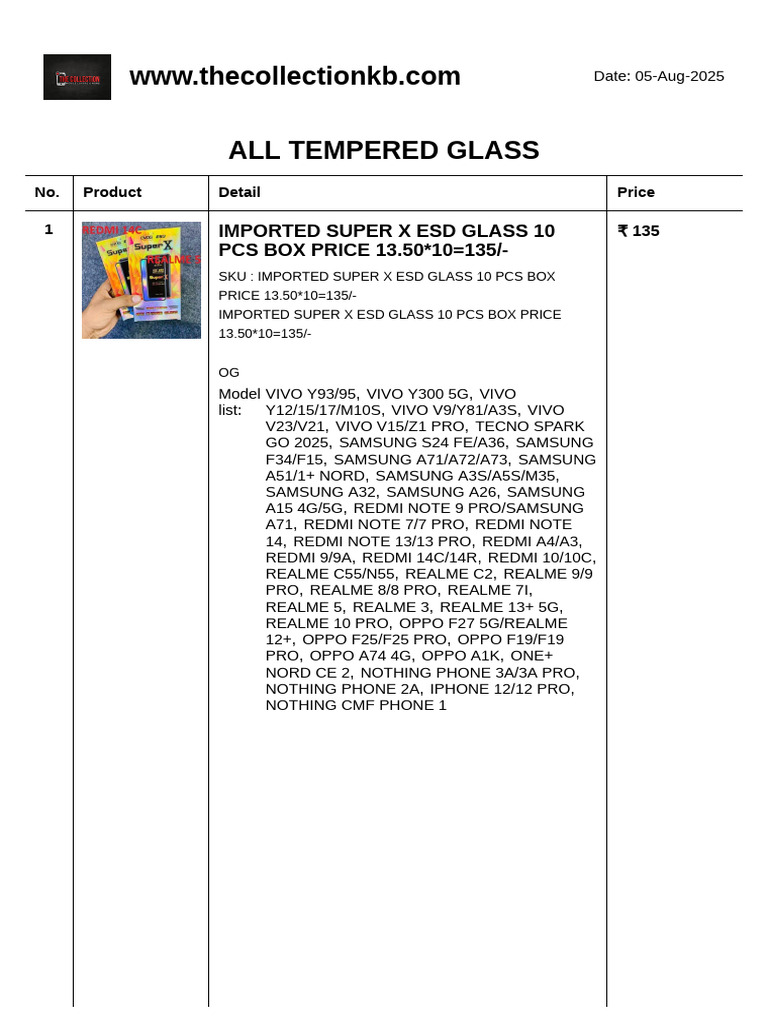 All Tempered Glass: Imported Super X Esd Glass 10 PCS BOX PRICE 13.50 ...