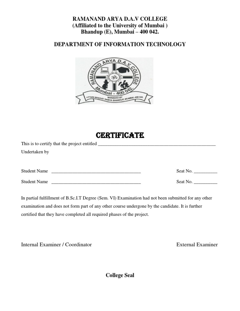 Project Certificate by DAV | PDF