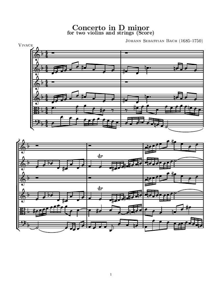 Bach - Concerto em Ré Menor para 2 Violinos e Cordas BWV 1043 (Completo ...
