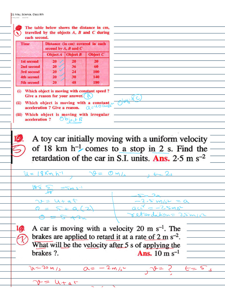 21 May, Science, Class 9th | PDF