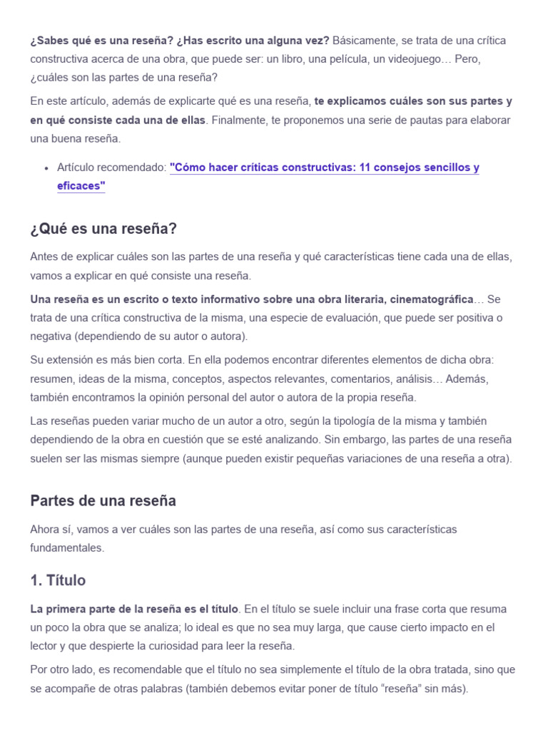Cómo escribir una reseña efectiva | PDF