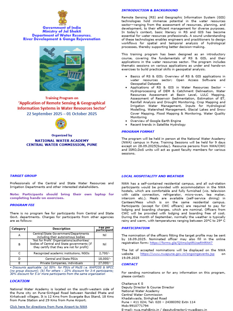 Brochure - Application of RS & GIS - Sep - 2025 | PDF | Geographic ...