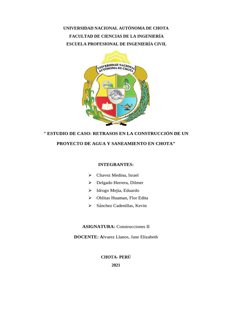 Estudio de Caso en Chota (Avance) | PDF