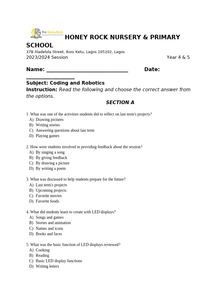 Honey Rock Grade 4 & 5 | PDF