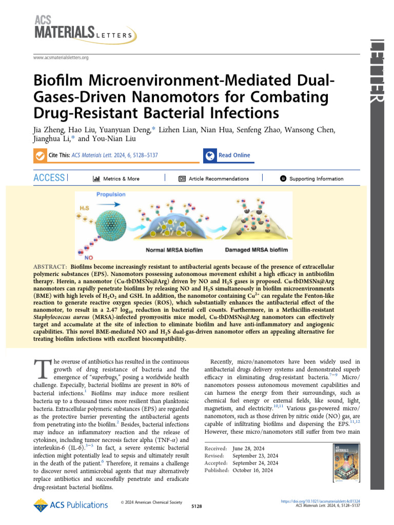 Zheng Et Al 2024 Biofilm Microenvironment Mediated Dual Gases Driven ...