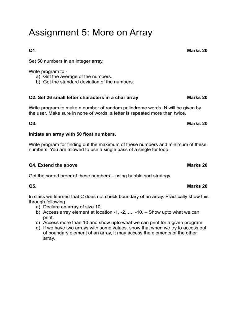 2025 Programming in C Assignment 5 | PDF