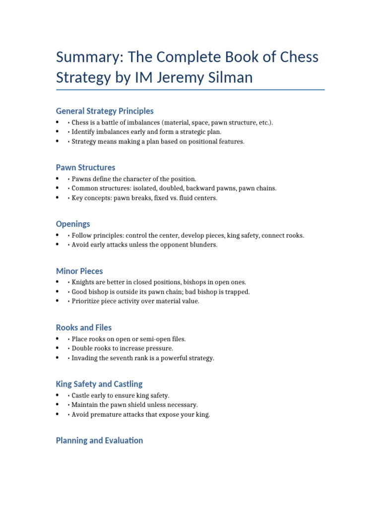Chess Strategy Essentials by Silman | PDF | Chess Strategy ...